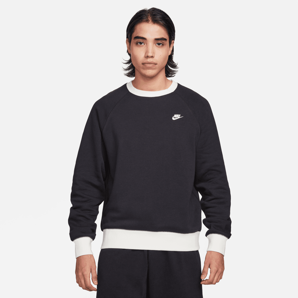 Nike Club Fleece Men's Long Sleeve Raglan Crew 'Black/White' – Bouncewear
