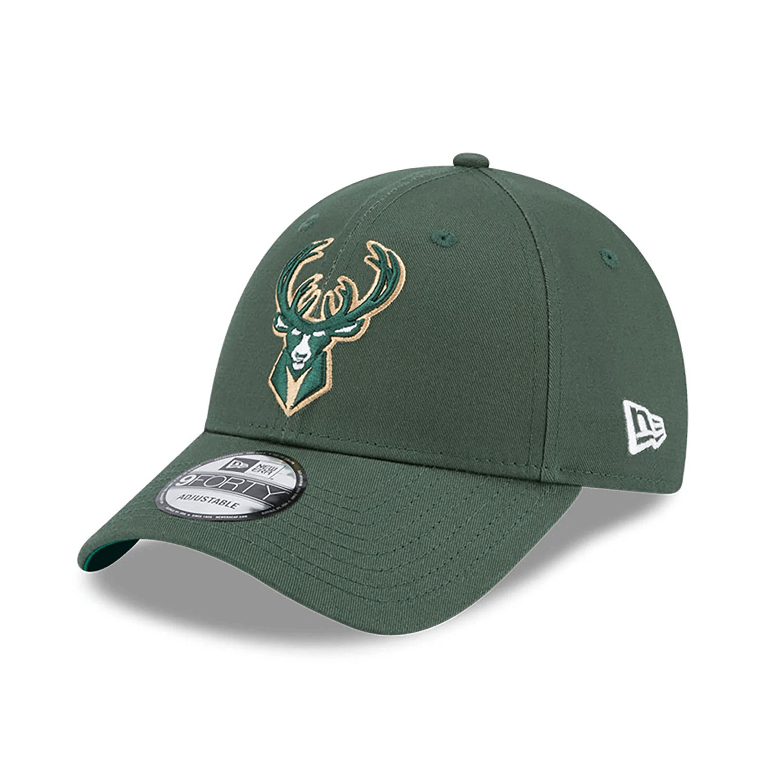 New Era Milwaukee Bucks Team Side Patch 9FORTY Adjustable Cap 'Green ...