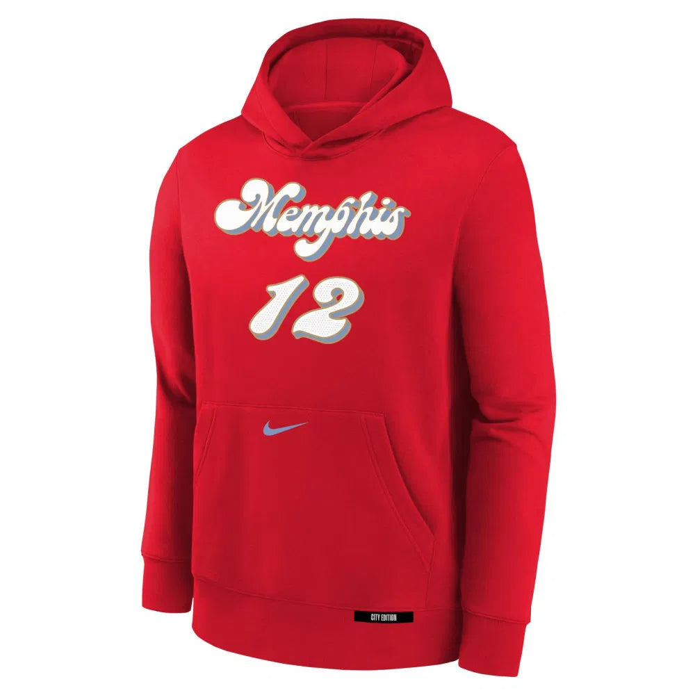 Nike Ja Morant Memphis Grizzlies City Edition Kids Hoodie 'Red ...